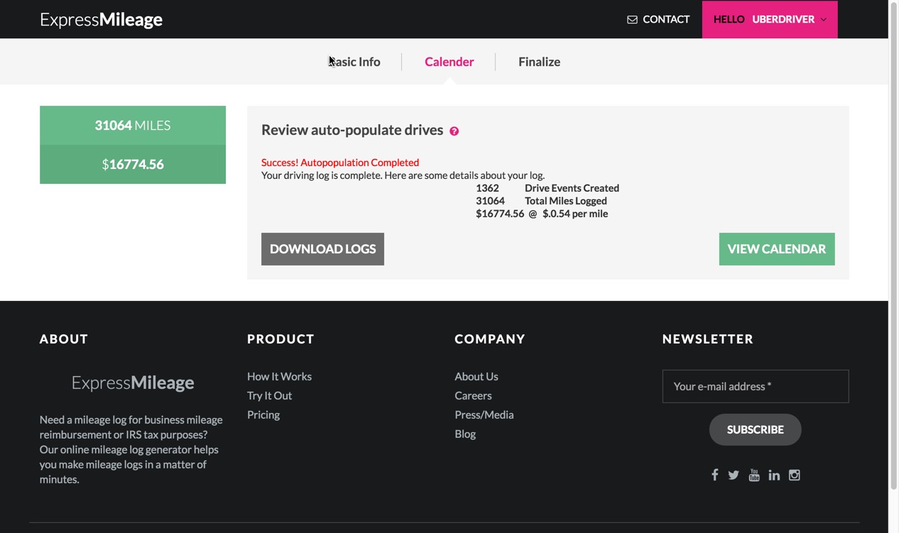 How to Create an UBER Mileage Log – ExpressMileage